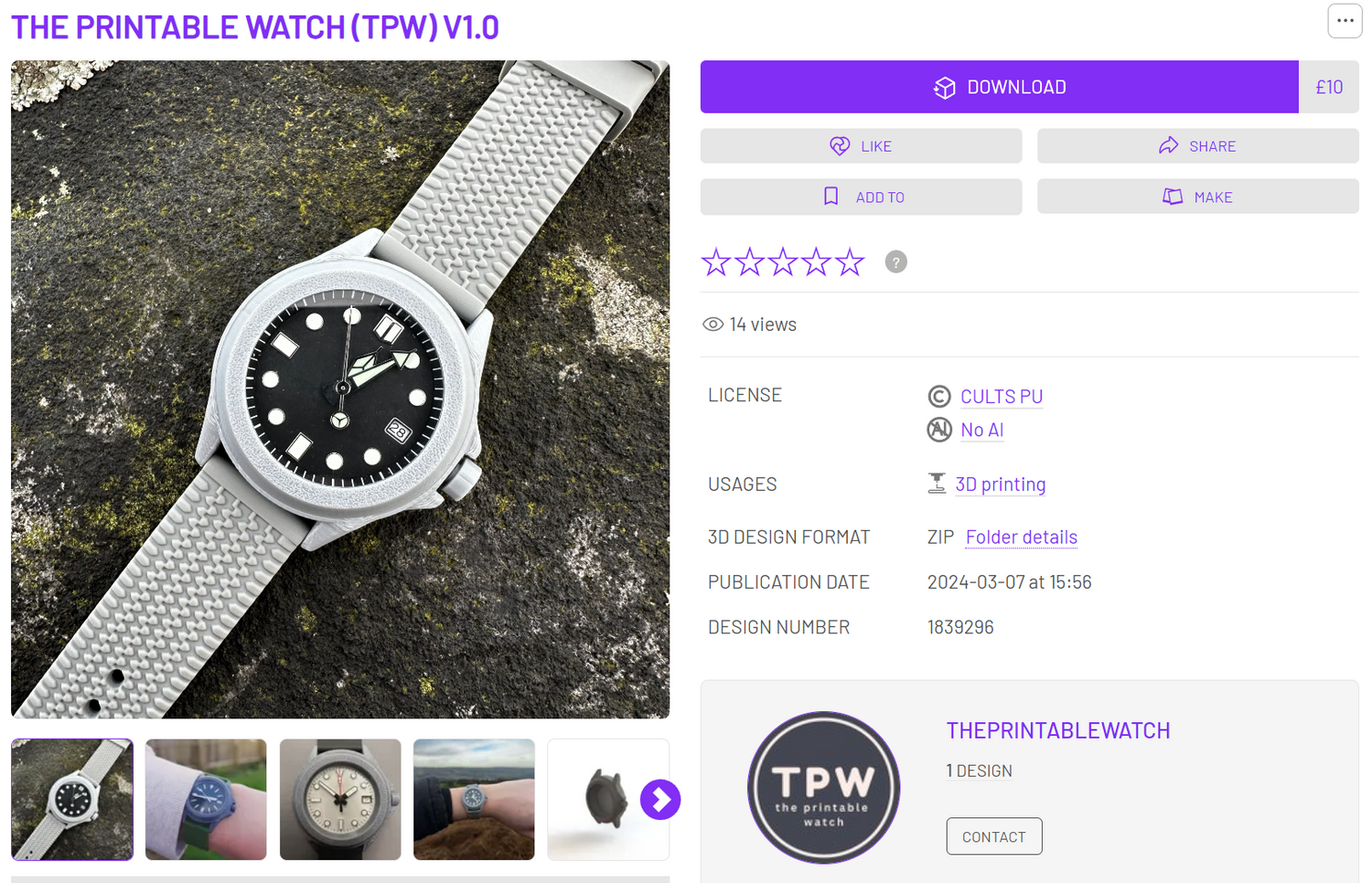 The Printable Watch - 3D Printed Your Next Watch